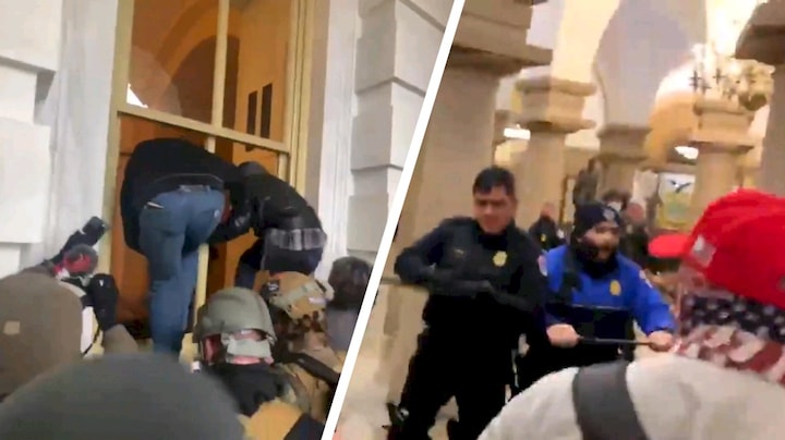 Zo stormden de Trump-aanhangers het Capitool binnen