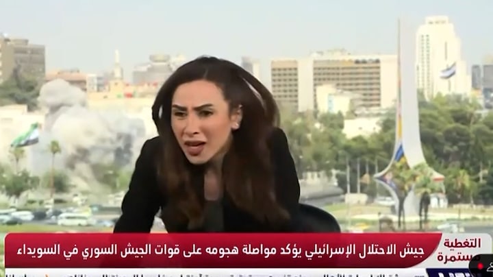 Israëlische aanval op Damascus live te zien op Syrische tv